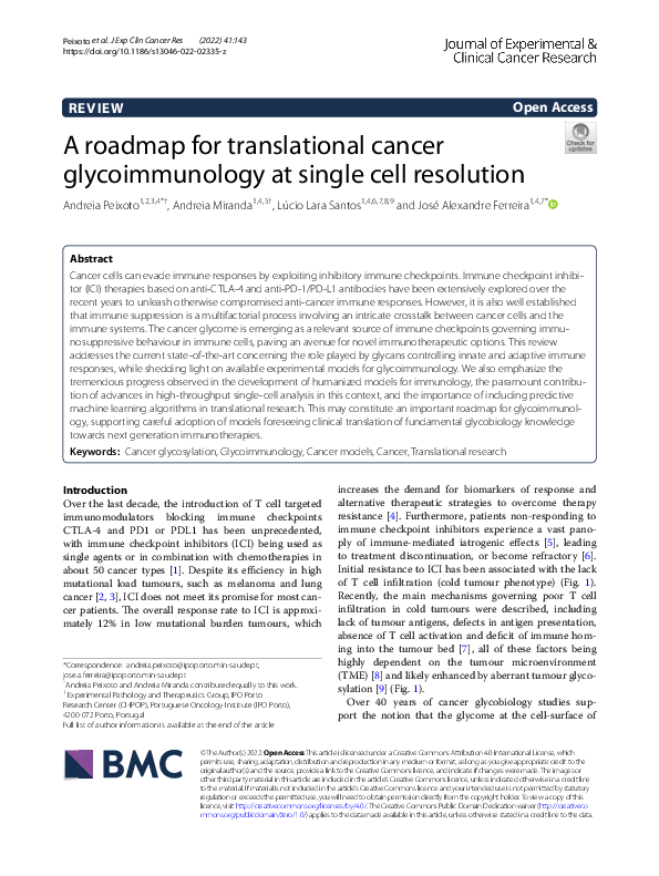(PDF) A roadmap for translational cancer glycoimmunology at single cell ...