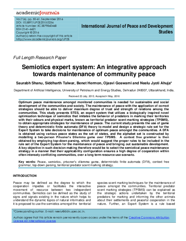 (PDF) Semiotics expert system: An integrative approach towards ...