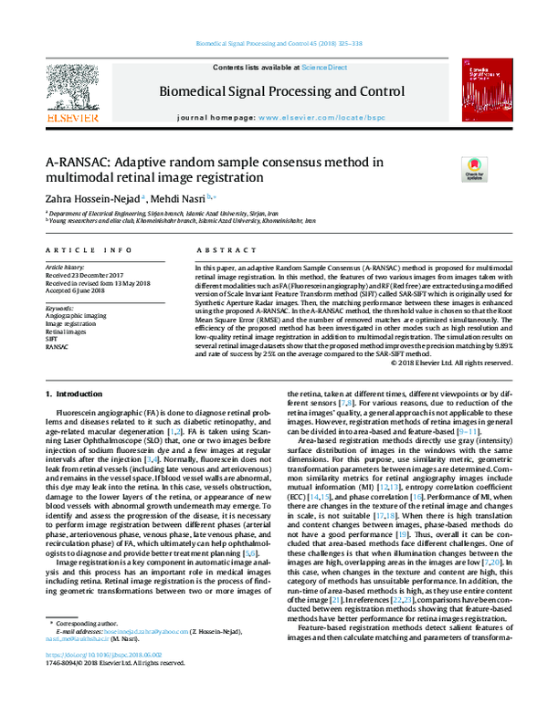 Pdf A Ransac Adaptive Random Sample Consensus Method In Multimodal