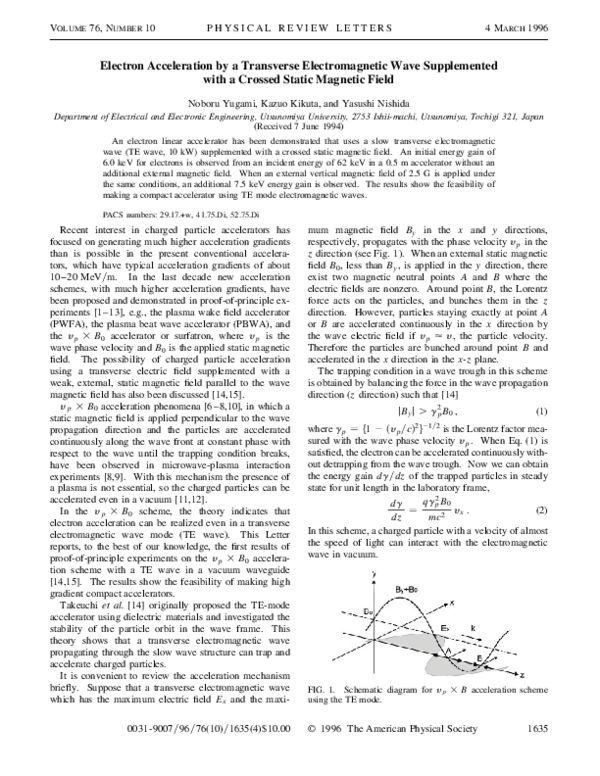 (PDF) Electron Acceleration by a Transverse Electromagnetic Wave Supplemented with a Crossed ...