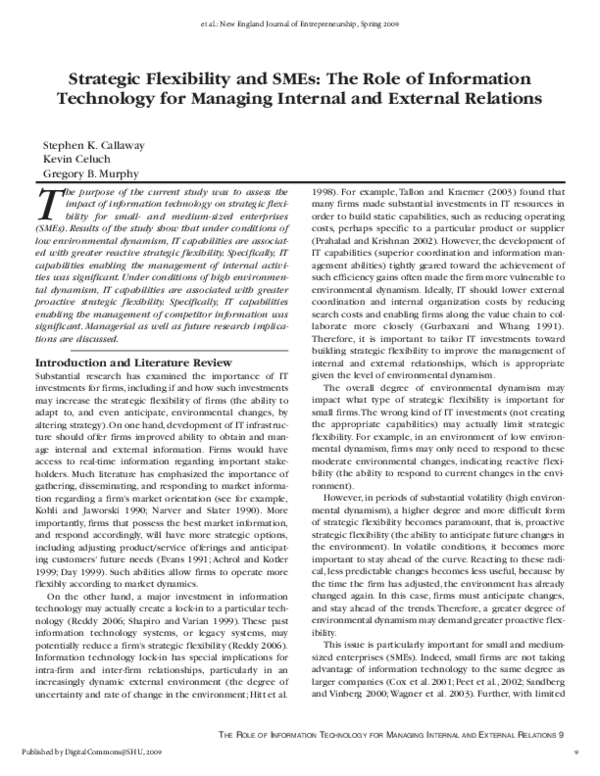 (PDF) Strategic flexibility and SMEs: The role of information ...