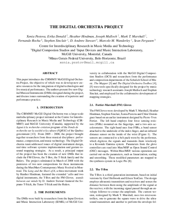 (PDF) The Digital Orchestra Project