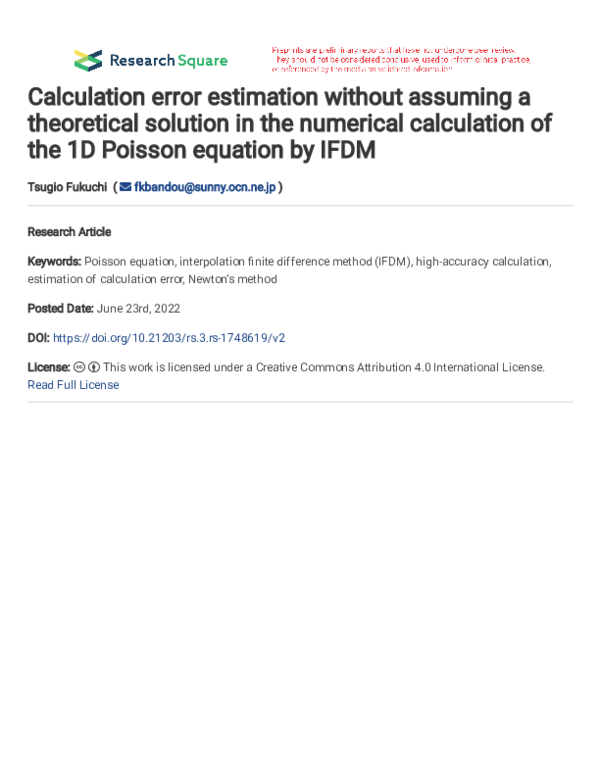 (PDF) Calculation error estimation without assuming a theoretical ...