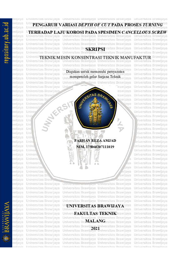 (PDF) Pengaruh Variasi Depth of Cut pada Proses Turning Terhadap Laju ...
