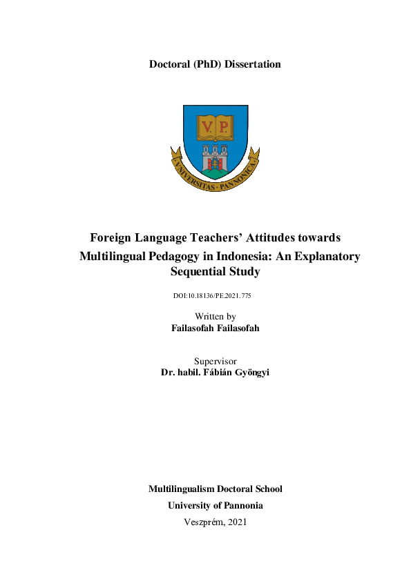 (PDF) Foreign language teachers' attitudes towards multilingual pedagogy in Indonesia: an ...