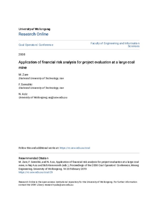 (PDF) Application of Financial Risk Analysis for Project Evaluation at ...