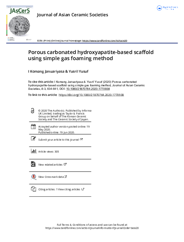 (PDF) Porous carbonated hydroxyapatite-based scaffold using simple gas ...