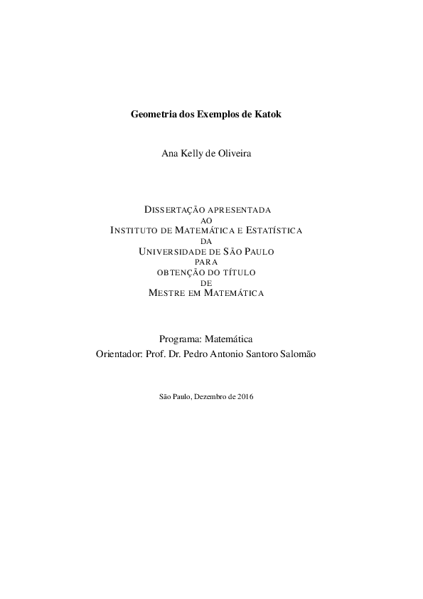(PDF) Geometria dos exemplos de Katok