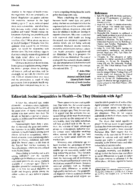 (PDF) Social inequalities in health--do they diminish with age?