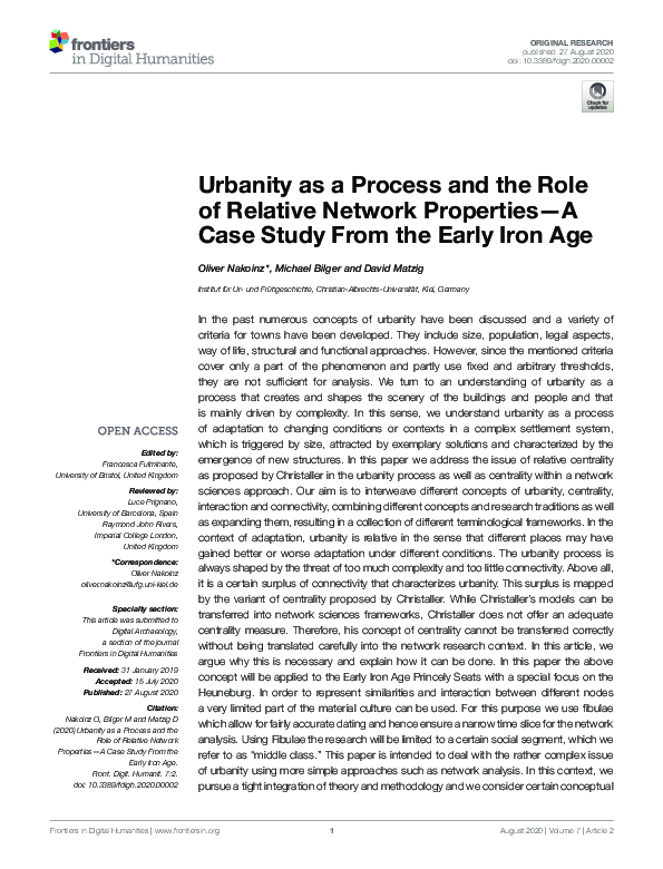(PDF) Urbanity as a Process and the Role of Relative Network Properties ...