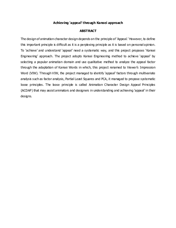 (PDF) Achieving ‘appeal’ through Kansei approach | Ag Asri Ag Ibrahim ...