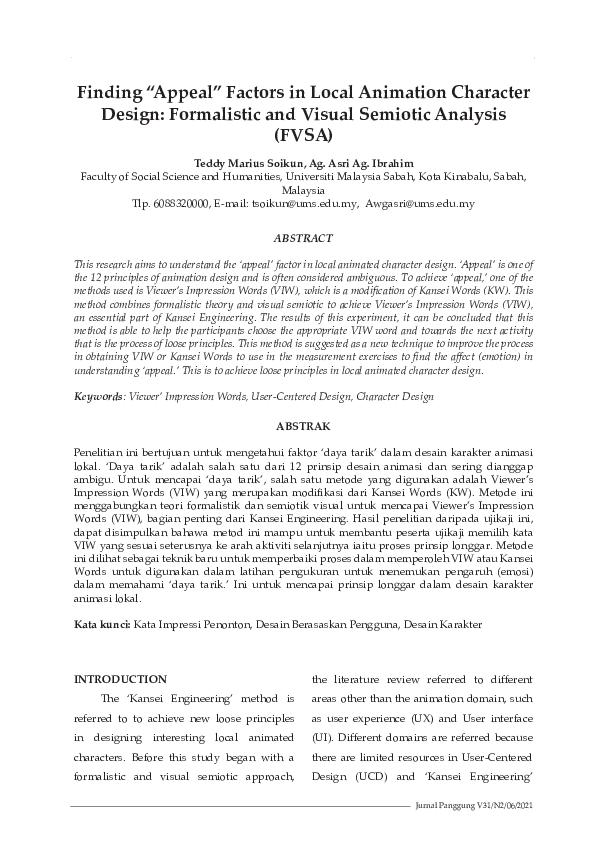 (PDF) Finding “Appeal” Factors in Local Animation Character Design ...