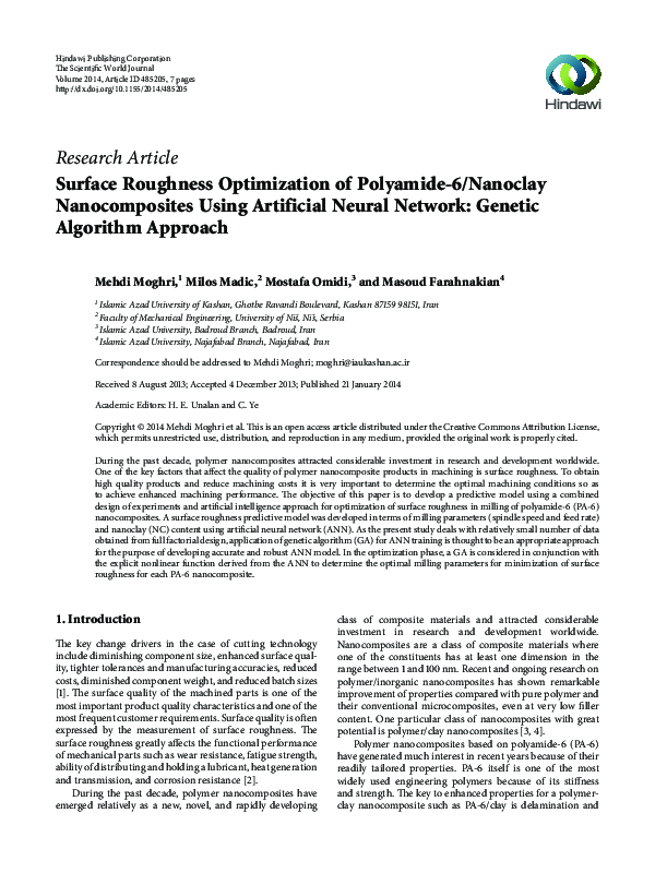 (PDF) Surface roughness optimization of polyamide-6/nanoclay ...