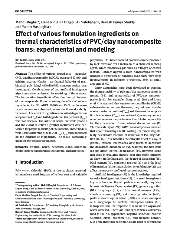 (PDF) Effect of various formulation ingredients on thermal ...