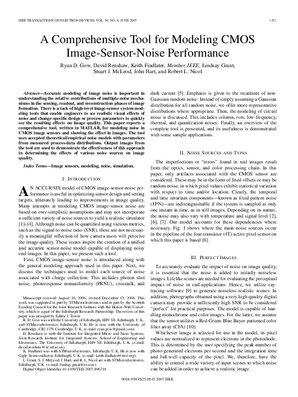(PDF) A Comprehensive Tool for Modeling CMOS Image-Sensor-Noise Performance