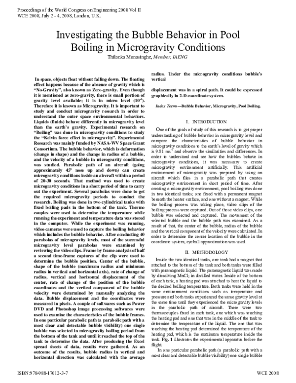 (PDF) Investigating the Bubble Behavior in Pool Boiling in Microgravity ...