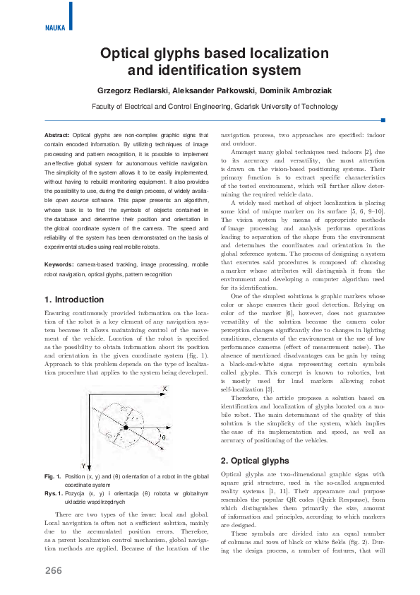 (PDF) Optical glyphs based localization and identification system