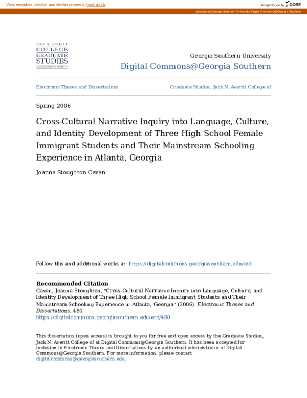 (PDF) A Cross-cultural Narrative Inquiry Into Language, Culture, and ...