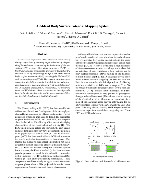 (PDF) A 64-lead body surface potential mapping system
