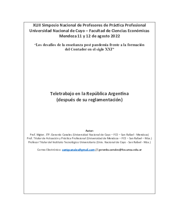 (DOC) Teletrabajo SIMPOSIO 2022