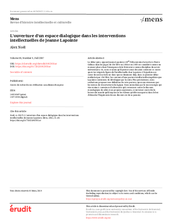 (PDF) « L'ouverture d'un espace dialogique dans les interventions ...