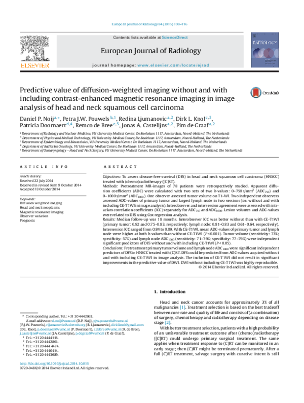 (PDF) Predictive value of diffusion-weighted imaging without and with including contrast ...