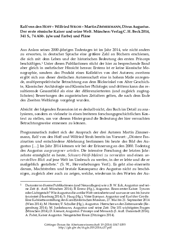 (PDF) Ralf von den Hoff – Wilfried Stroh – Martin Zimmermann, Divus ...