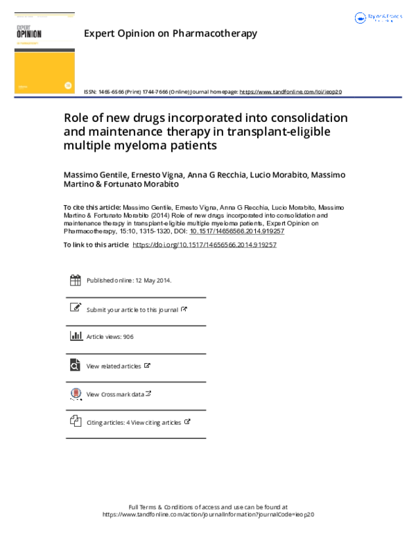 (PDF) Role of new drugs incorporated into consolidation and maintenance ...