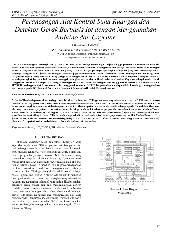 Pdf Design Of Iot Based Tool For Temperature Control And Movement