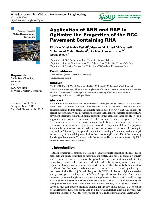 (PDF) Application of ANN and RBF to Optimize the Properties of the RCC ...