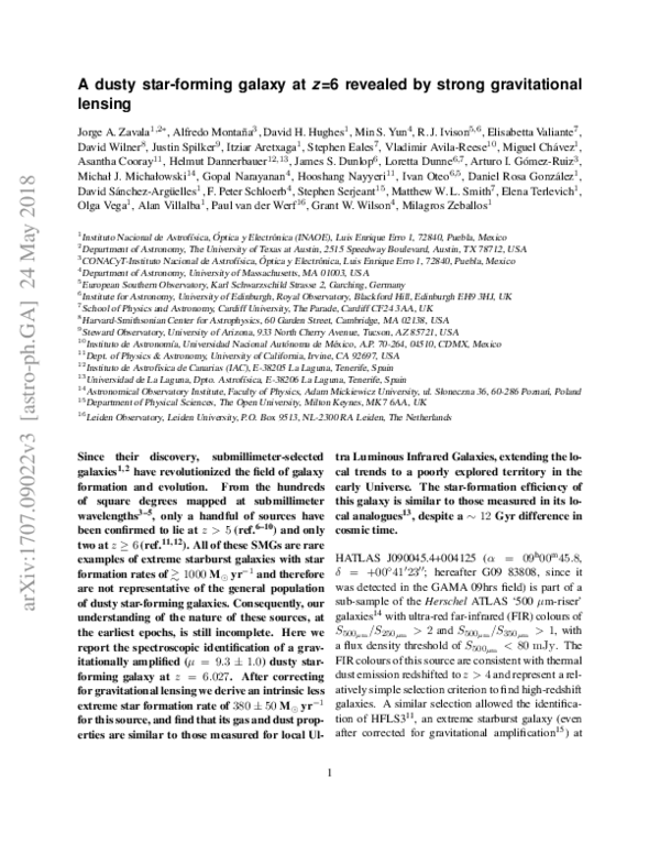 (PDF) A dusty star-forming galaxy at z = 6 revealed by strong ...