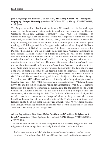 (PDF) Review of John Chryssavgis and Brandon Gallaher, The Living ...