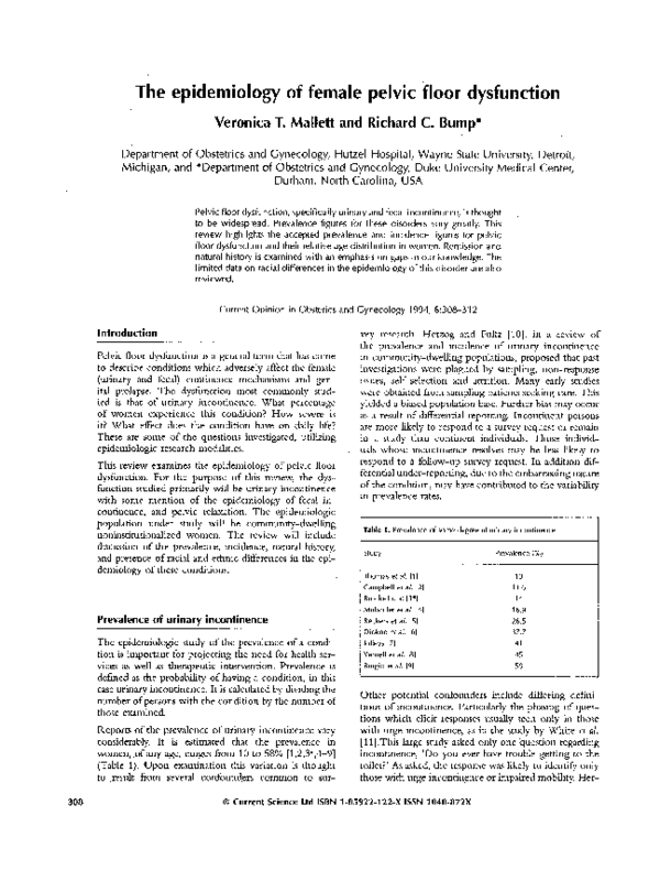 (PDF) The epidemiology of female pelvic floor dysfunction