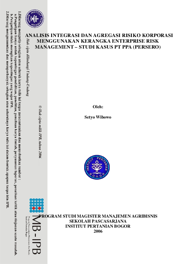 (PDF) Analisis integrasi dan agregasi risiko korporasi menggunakan ...