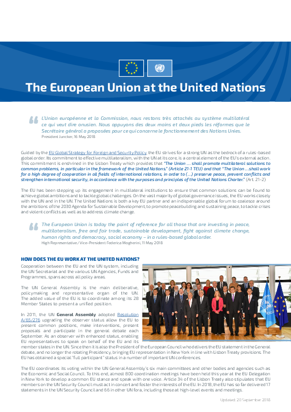(PDF) The European Union at the United Nations