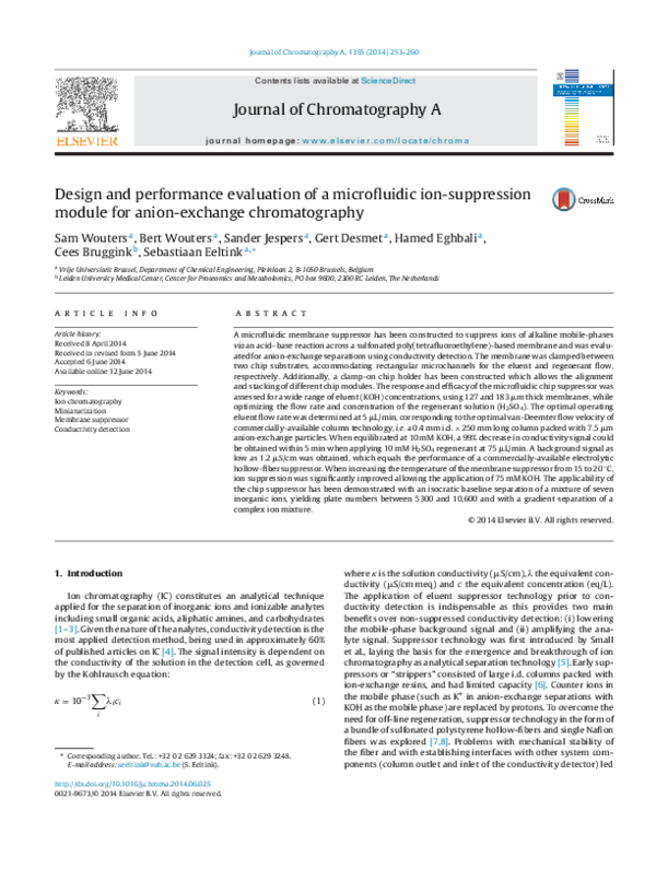 (PDF) Design and performance evaluation of a microfluidic ion-suppression module for anion ...