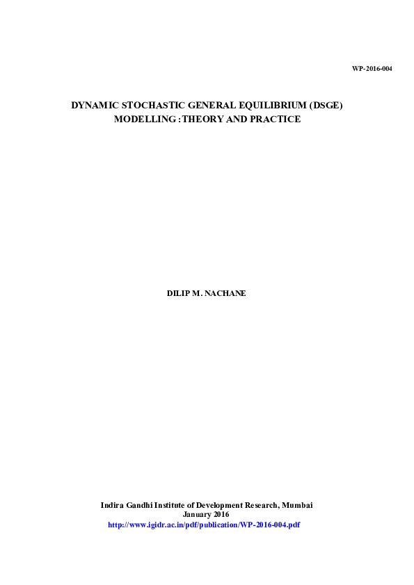 (PDF) Dynamic stochastic general equilibrium (DSGE) modelling in practice: identification ...