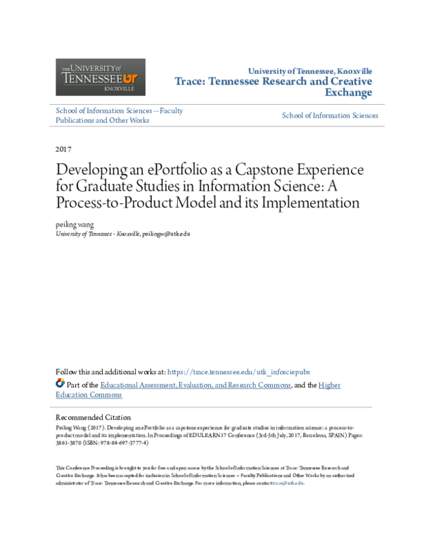 (PDF) Developing an Eportfolio as a Capstone Experience for Graduate ...