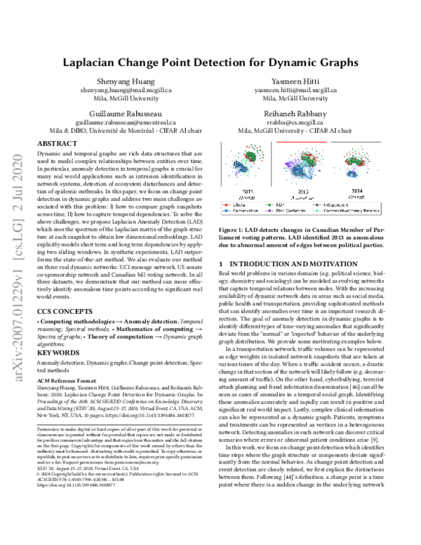 (PDF) Laplacian Change Point Detection for Dynamic Graphs