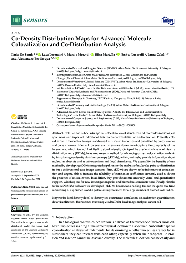(PDF) Co-Density Distribution Maps for Advanced Molecule Colocalization ...