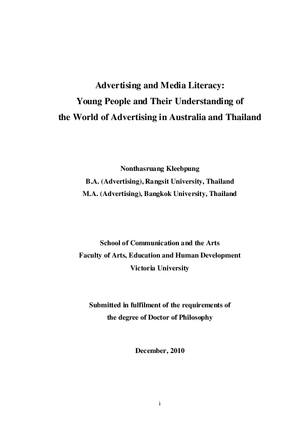 (PDF) i Advertising and Media Literacy