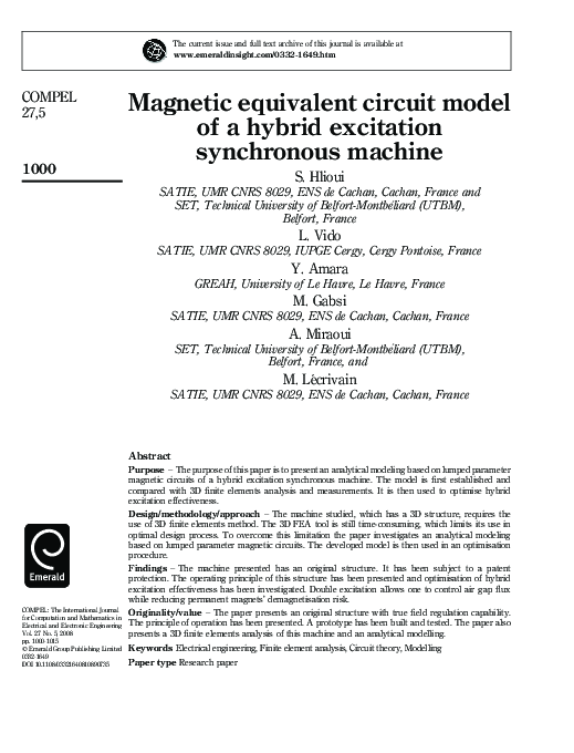 (PDF) Magnetic equivalent circuit model of a hybrid excitation ...