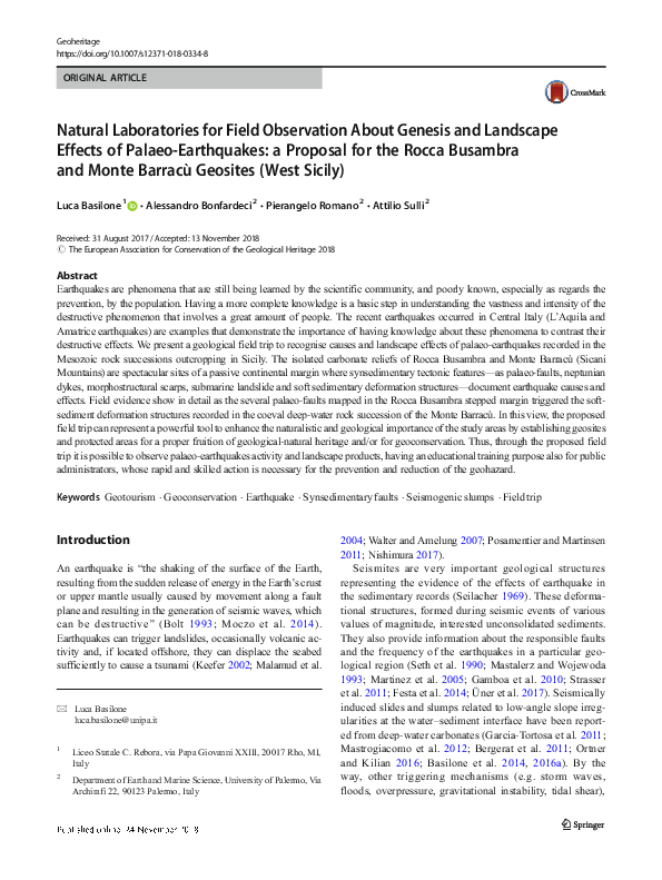 (PDF) Natural Laboratories for Field Observation About Genesis and ...