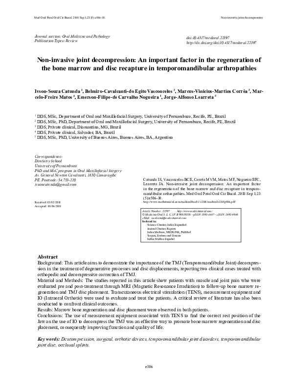 (PDF) Non-invasive joint decompression: An important factor in the ...