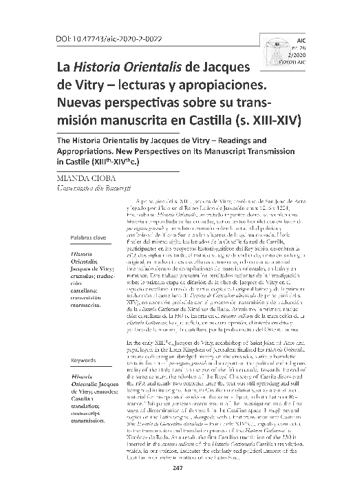 (PDF) La Historia Orientalis de Jacques de Vitry - lecturas y ...