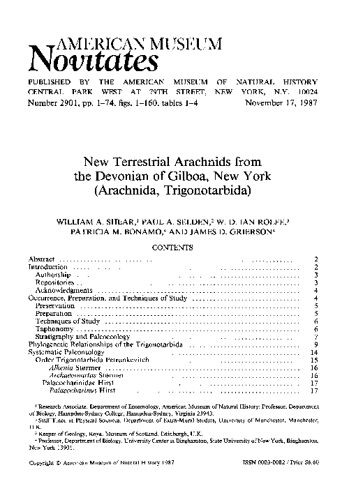 (PDF) New terrestrial arachnids from the Devonian of Gilboa, New York ...