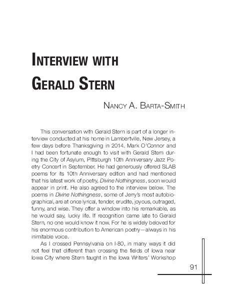 (PDF) Gerald Stern interview 2015
