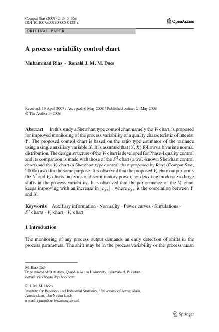 (PDF) A process variability control chart