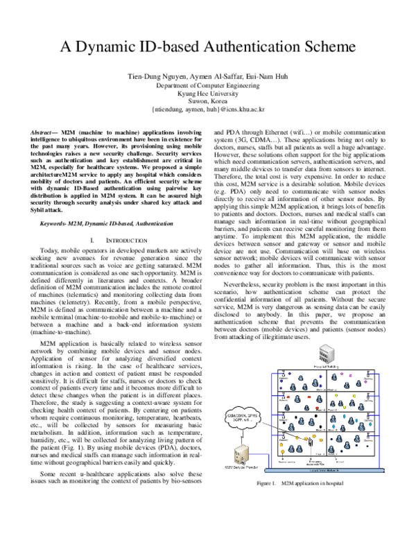 (PDF) A dynamic ID-based authentication scheme