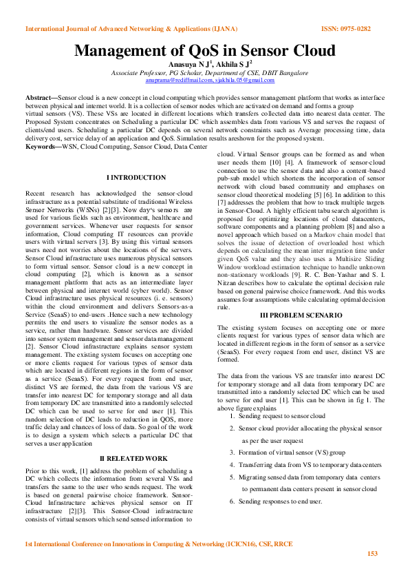 Pdf A Framework Of Sensor Cloud Integration Opportunities And Challenges